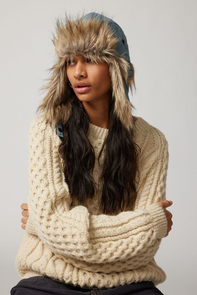 BDG Nylon Faux Fur Trapper Hat | Urban Outfitters