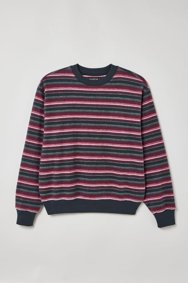 UO Reverse Stripe Crew Neck Sweatshirt | Urban Outfitters