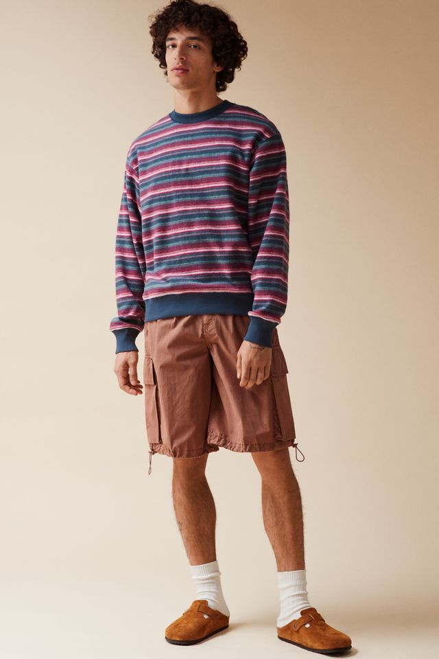 UO Reverse Stripe Crew Neck Sweatshirt | Urban Outfitters