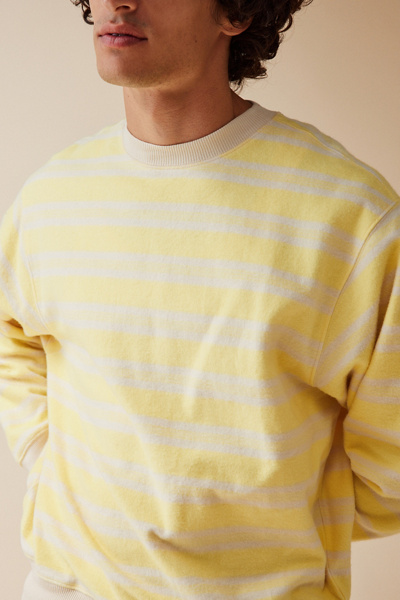 UO Reverse Stripe Patterned Crew Neck Sweatshirt | Urban Outfitters