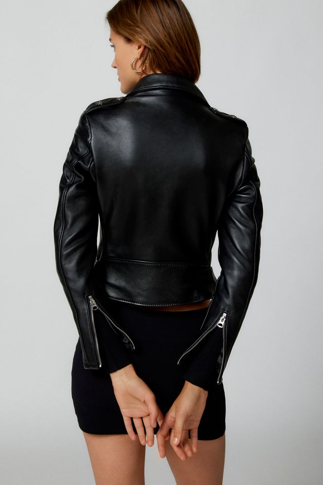 Schott Perfecto Leather Cropped Moto Jacket | Urban Outfitters