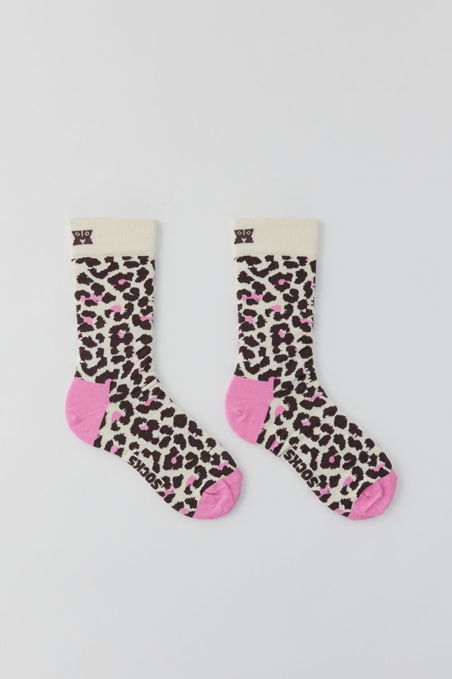 Happy Socks Leo Leopard Print Crew Sock | Urban Outfitters