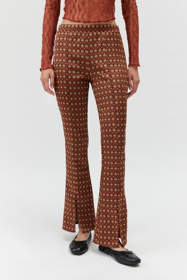 Urban Renewal Remnants Plaid Front Slit Flare Pant | Urban Outfitters