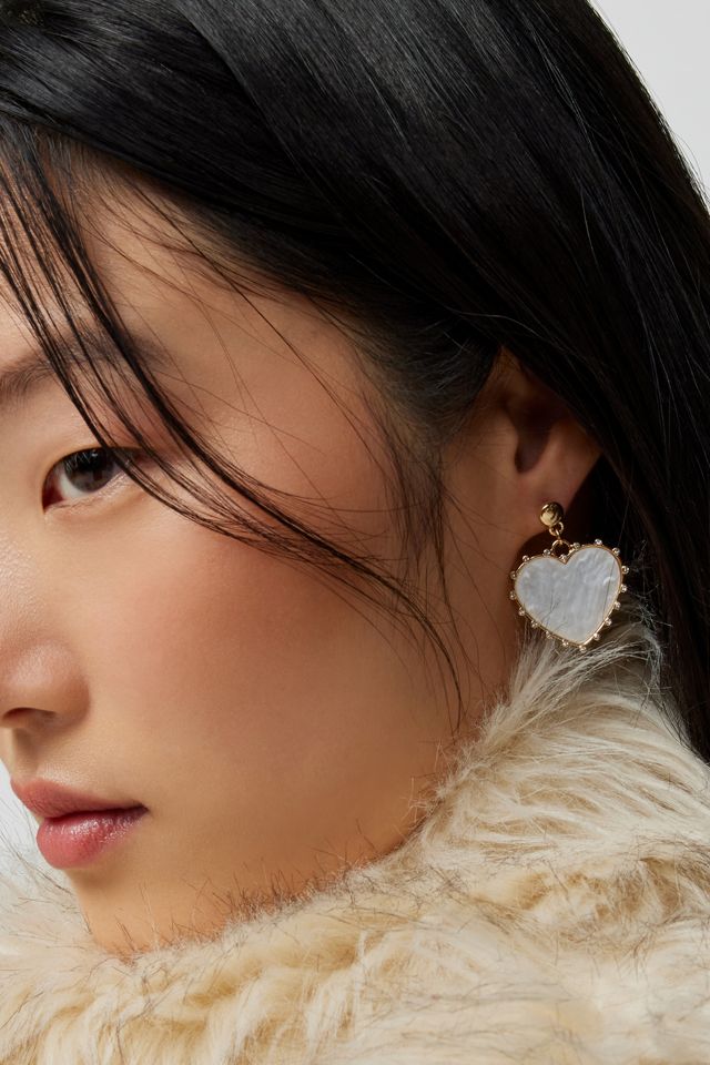 Rhinestone Heart Drop Earring | Urban Outfitters