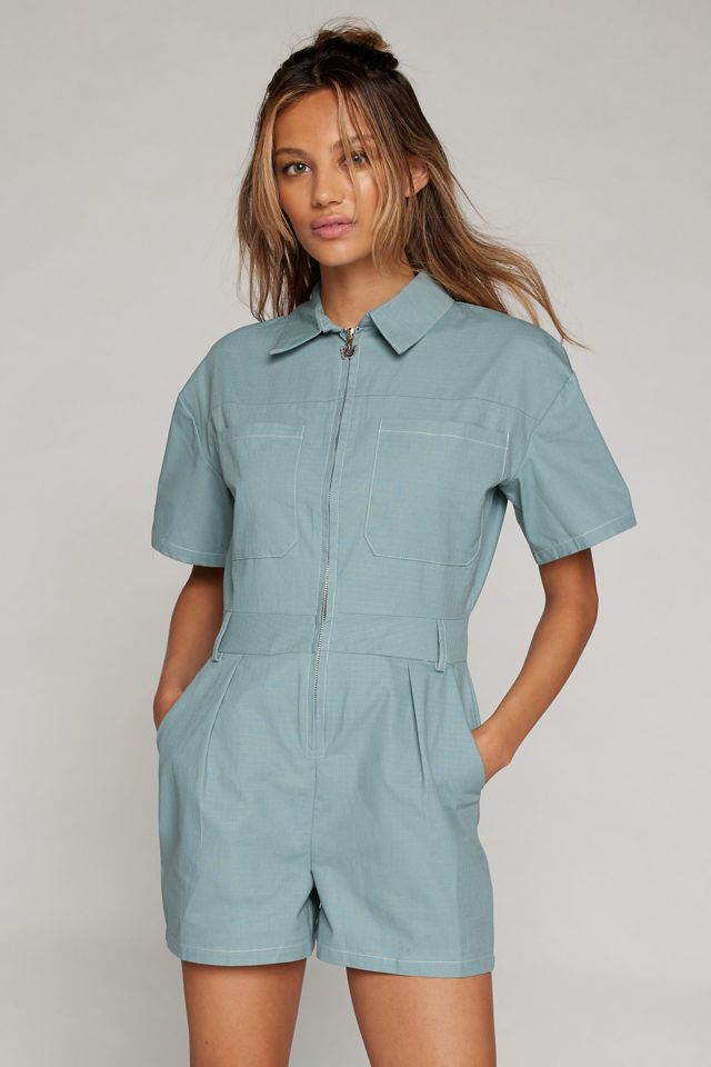 Daisy Street Collared Utility Romper | Urban Outfitters