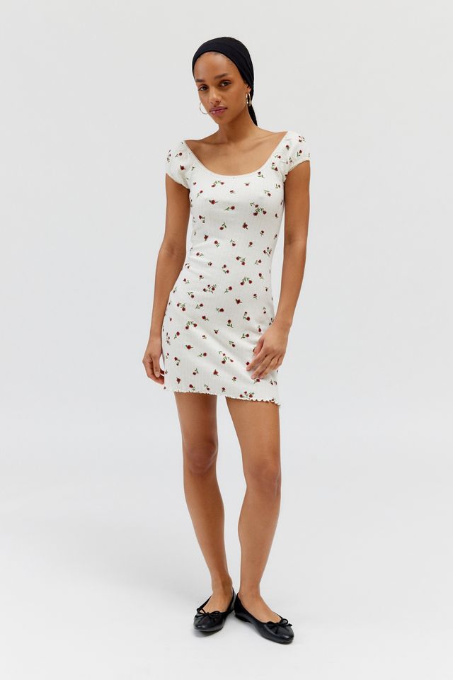 Daisy Street Ditsy Floral Pointelle Mini Dress | Urban Outfitters