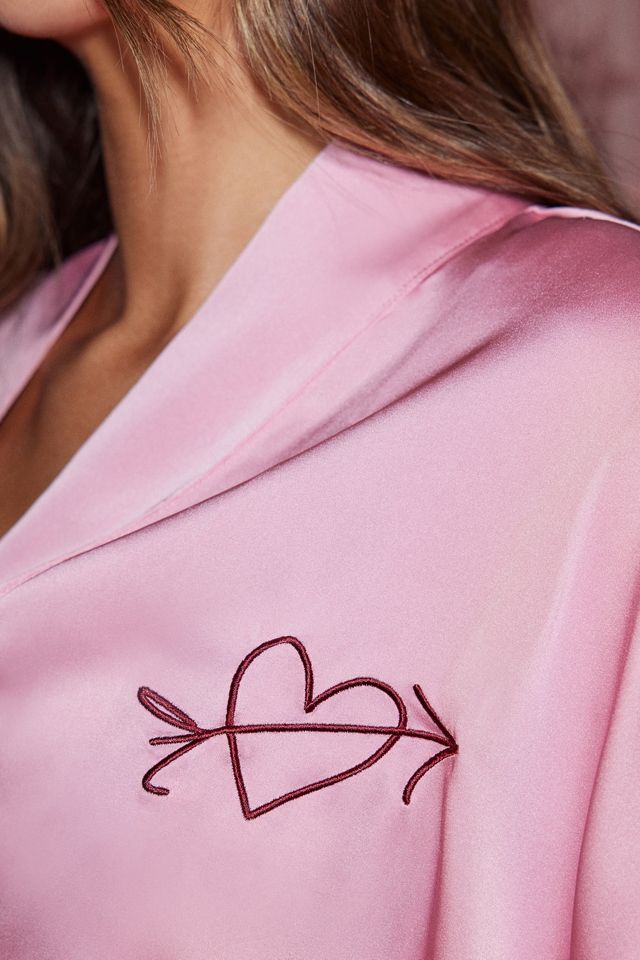 Wild Lovers X Out From Under Satin Lace-Trim Robe | Urban Outfitters