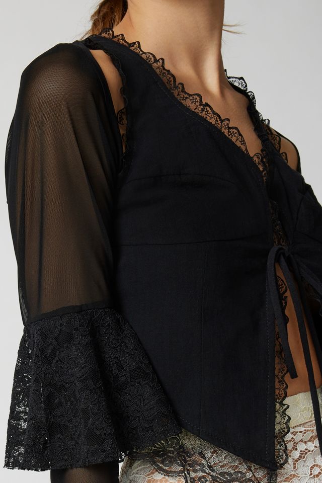 UO Sheer Lace Shrug Top | Urban Outfitters