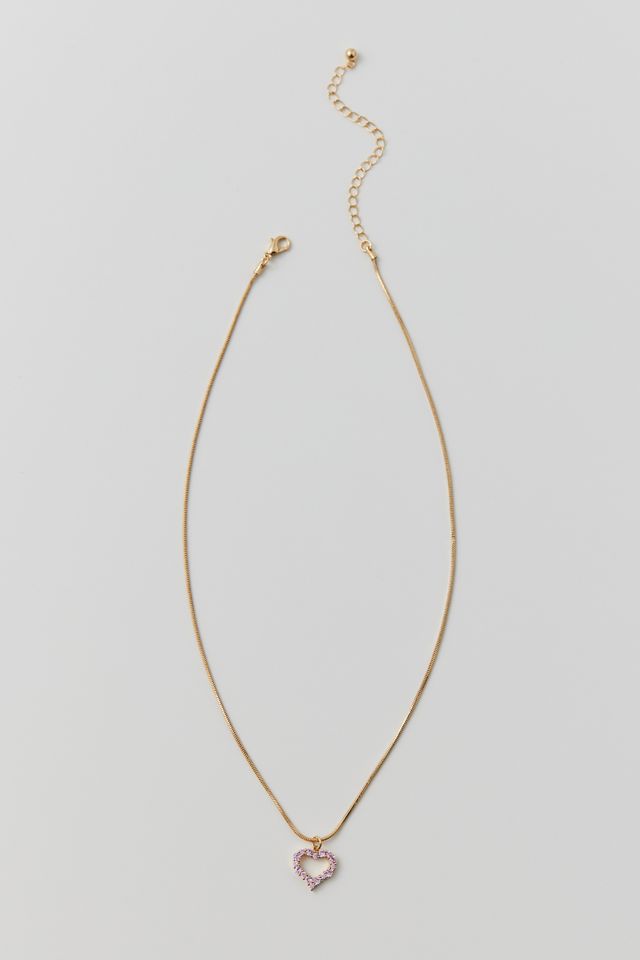 Delicate Rhinestone Heart Necklace | Urban Outfitters Delicate Rhinestone Heart Necklace | Urban Outfitters