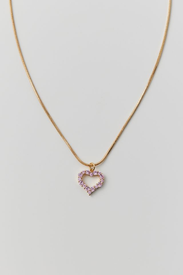 Delicate Rhinestone Heart Necklace | Urban Outfitters