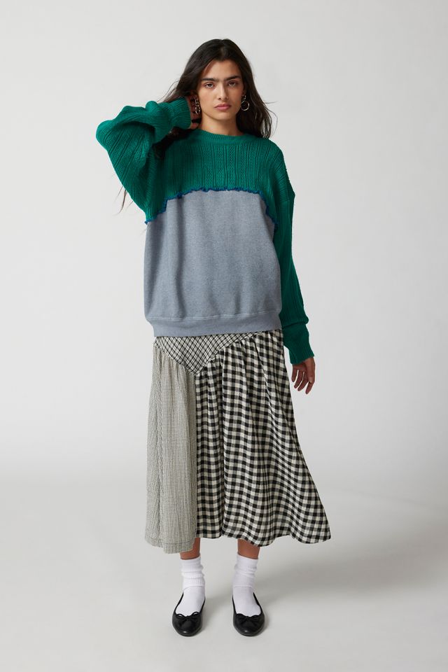 Urban Renewal Remade Spliced Fleece & Knit Sweater | Urban Outfitters