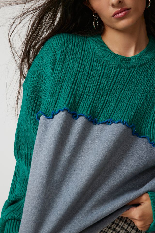 Urban Renewal Remade Spliced Fleece & Knit Sweater | Urban Outfitters