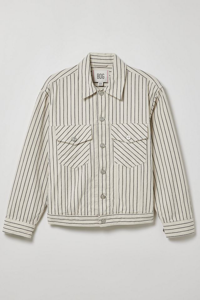 BDG Relaxed Canvas Stripe Trucker Jacket | Urban Outfitters