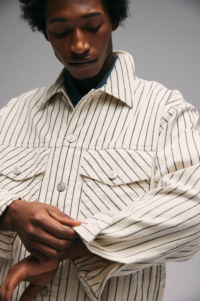 BDG Relaxed Canvas Stripe Trucker Jacket | Urban Outfitters