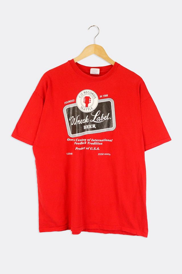Vintage Wreck Label Beer CIZ Records Seattles T Shirt | Urban Outfitters