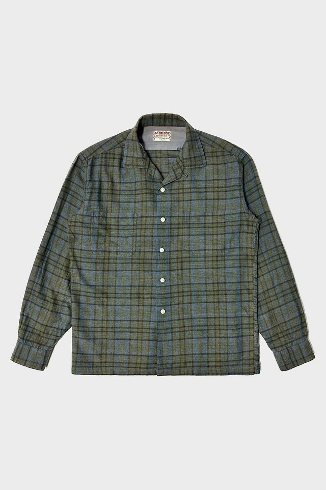 Vintage 1960’s Mcgregor USA Wool Flannel Cropped Loop Collar Shirt ...