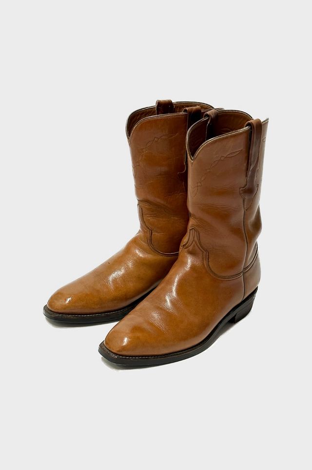Vintage 1980’s Lucchese USA Embroidered Tan Roper Style Cowboy Boot ...