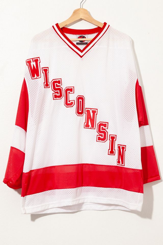 Vintage 1990s Distressed Wisconsin Spell Out Hockey Jersey | Urban ...
