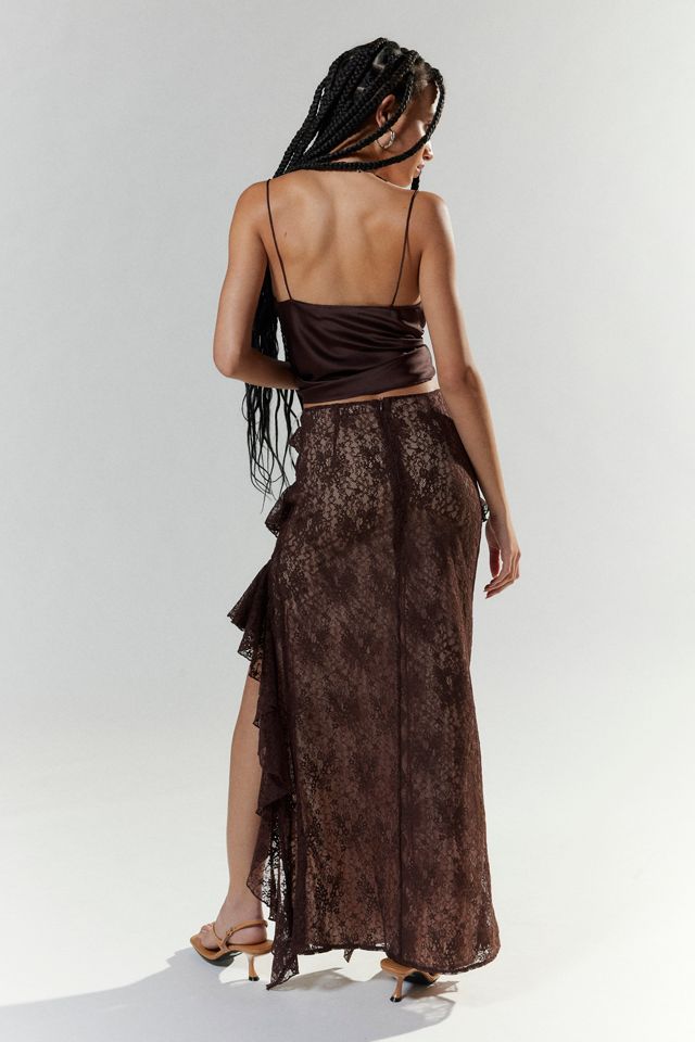 Rare London Lace Ruffle Maxi Skirt | Urban Outfitters Canada