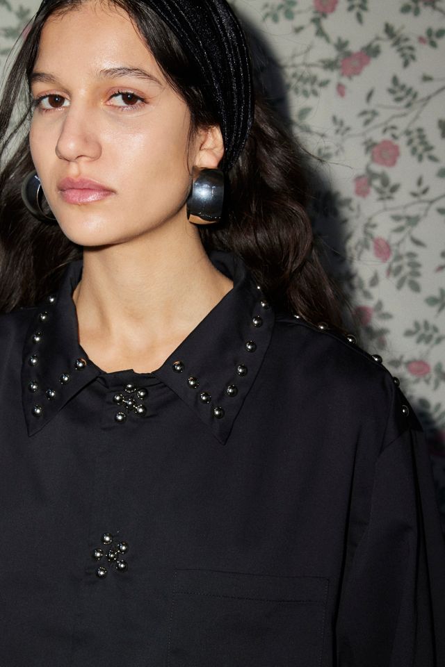 Sister Jane Jean Studded Button-Down Shirt | Urban Outfitters
