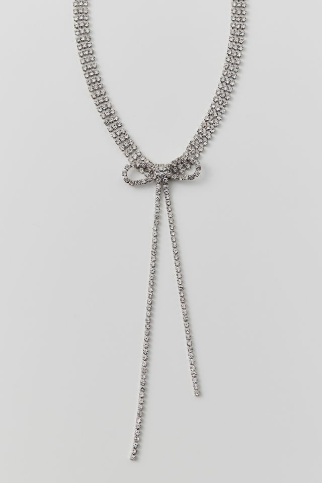 Rhinestone Bow Necklace | Urban Outfitters