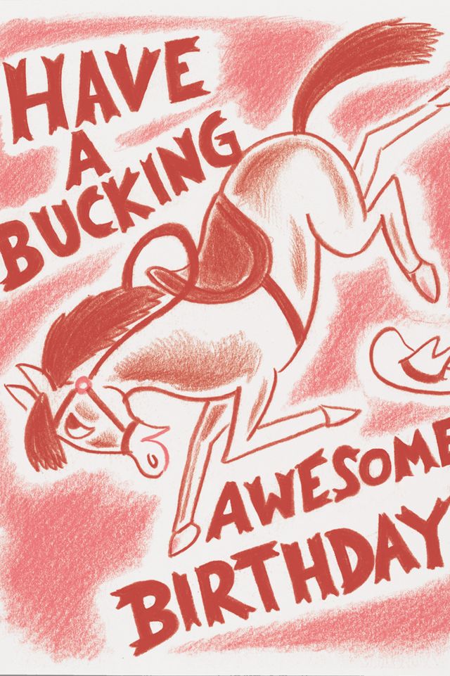 Red Cap Bucking Birthday Greeting Card | Urban Outfitters