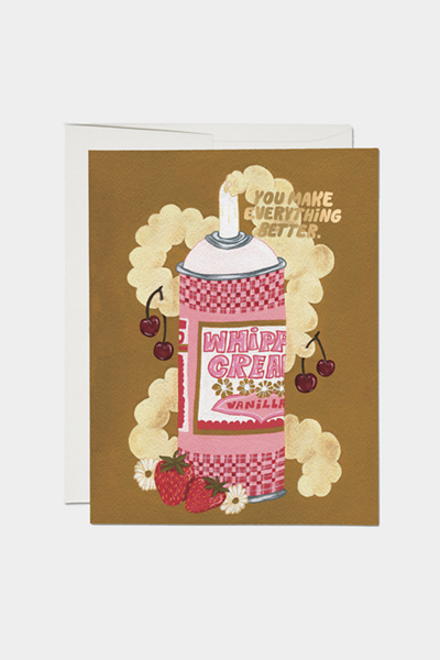 Red Cap Whipped Cream Greeting Card | Urban Outfitters