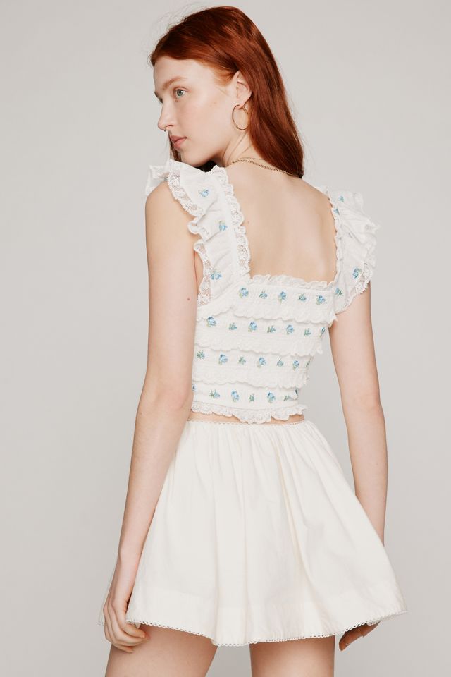 Love Shack Fancy Cordula Ruffle Cropped Top | Urban Outfitters Canada