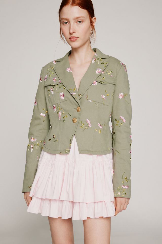 LoveShackFancy Dolisa Embroidered Utility Jacket | Urban Outfitters