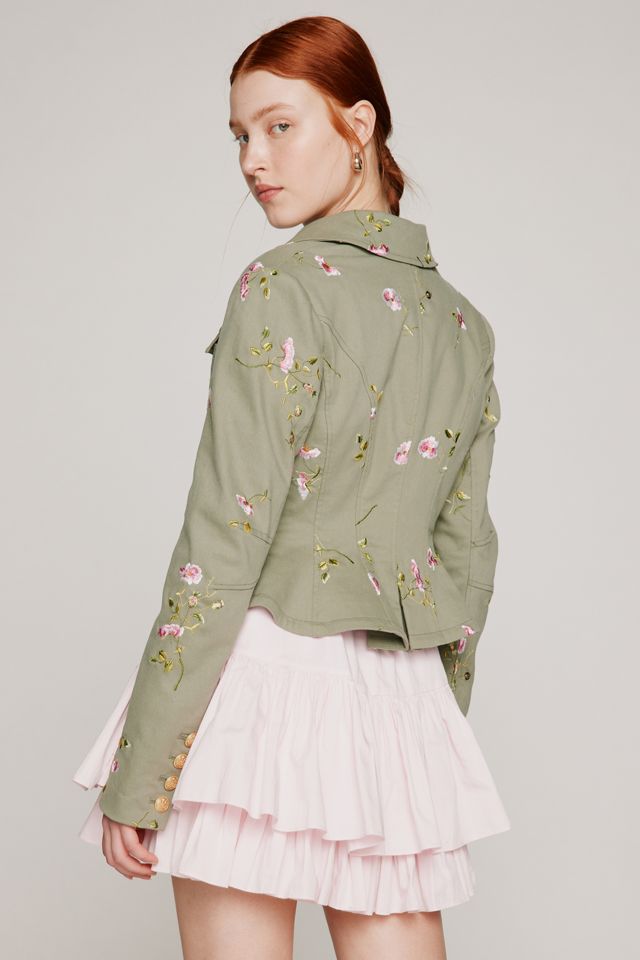 LoveShackFancy Dolisa Embroidered Utility Jacket | Urban Outfitters