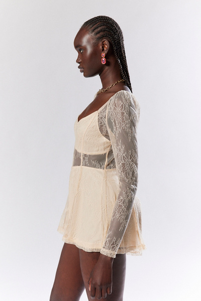 Glamorous Semi-Sheer Lace Romper | Urban Outfitters Canada