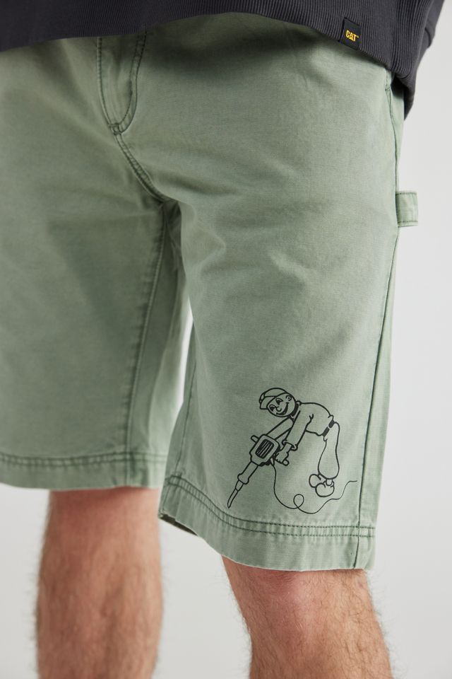 CAT Workman Doodles Twill Short | Urban Outfitters