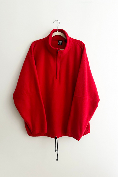 Vintage GAP Red Mock Zip Fleece Jacket | Urban Outfitters