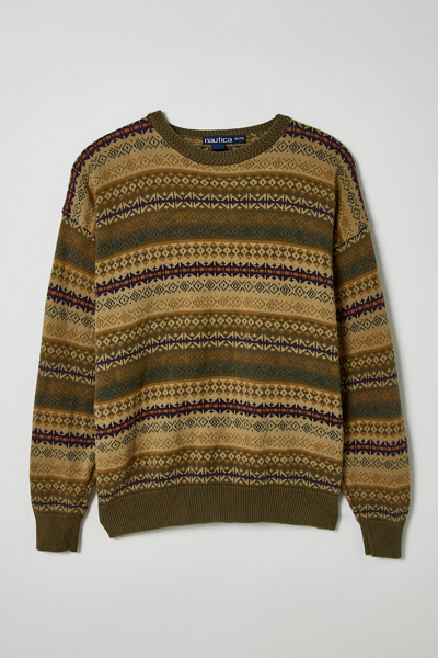 Vintage Abstract Pattern Crew Neck Sweater | Urban Outfitters