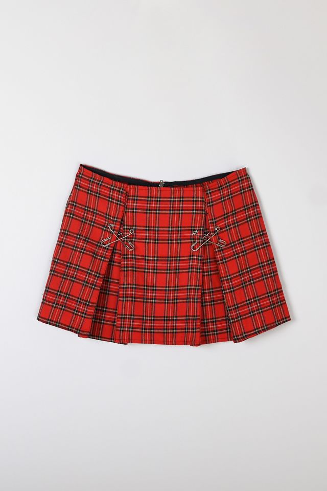 Vintage Y2k Pleated Plaid Micro Mini Skirt | Urban Outfitters