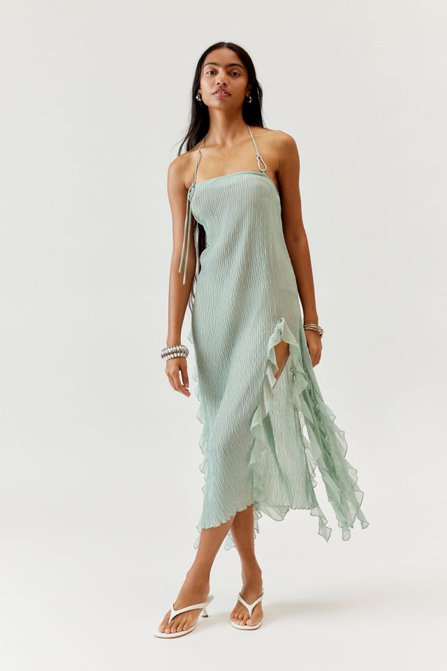 Basic Pleasure Mode Lithium Ruffle Slip Dress | Urban Outfitters
