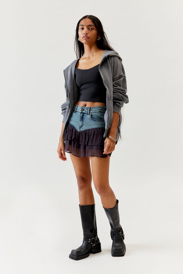 Basic Pleasure Mode Luna Denim Mini Skirt | Urban Outfitters