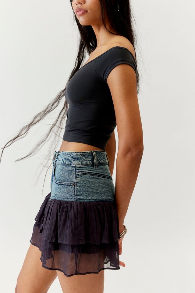 Basic Pleasure Mode Luna Denim Mini Skirt | Urban Outfitters