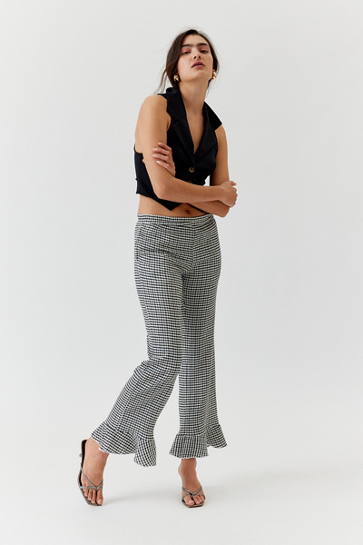 UO Daphne Printed Ruffle Flare Pant | Urban Outfitters