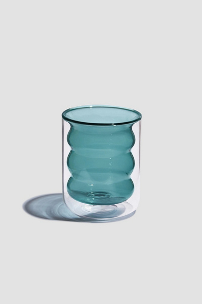 Poketo Double Wall Groovy Glass Cup | Urban Outfitters