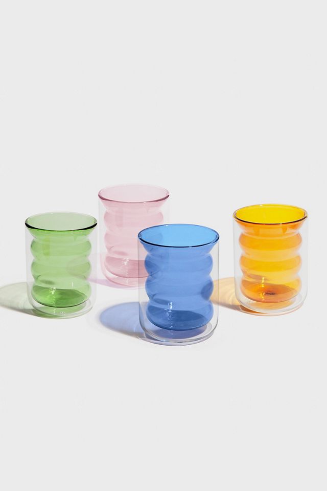 Poketo Double Wall Groovy Glass Cup | Urban Outfitters