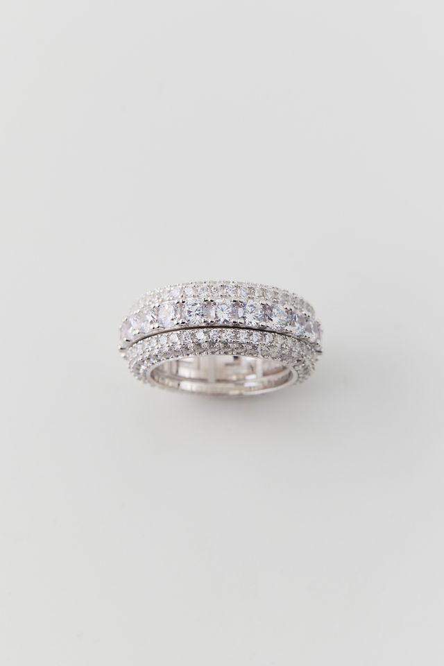 King Ice Brilliant-Cut Iced Spinner Ring | Urban Outfitters Canada