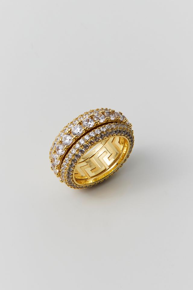 King Ice Brilliant-Cut Iced Spinner Ring | Urban Outfitters