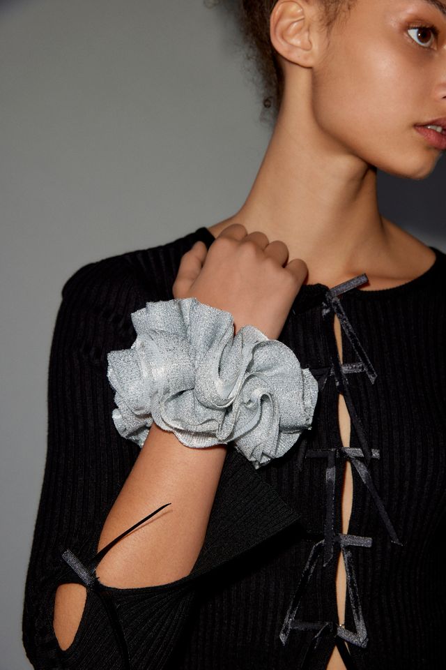 Shimmer Ruffle Jumbo Scrunchie | Urban Outfitters