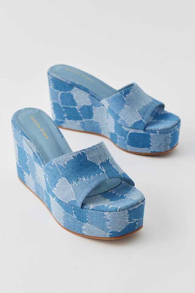 Azalea Wang Banas Patchwork Denim Platform Sandal | Urban Outfitters