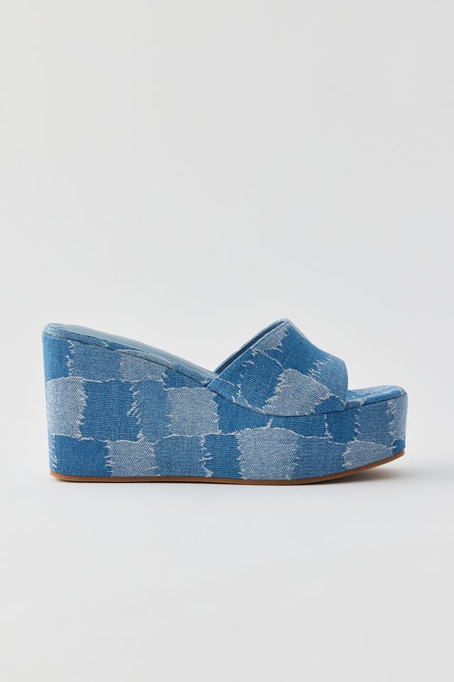 Azalea Wang Banas Patchwork Denim Platform Sandal | Urban Outfitters