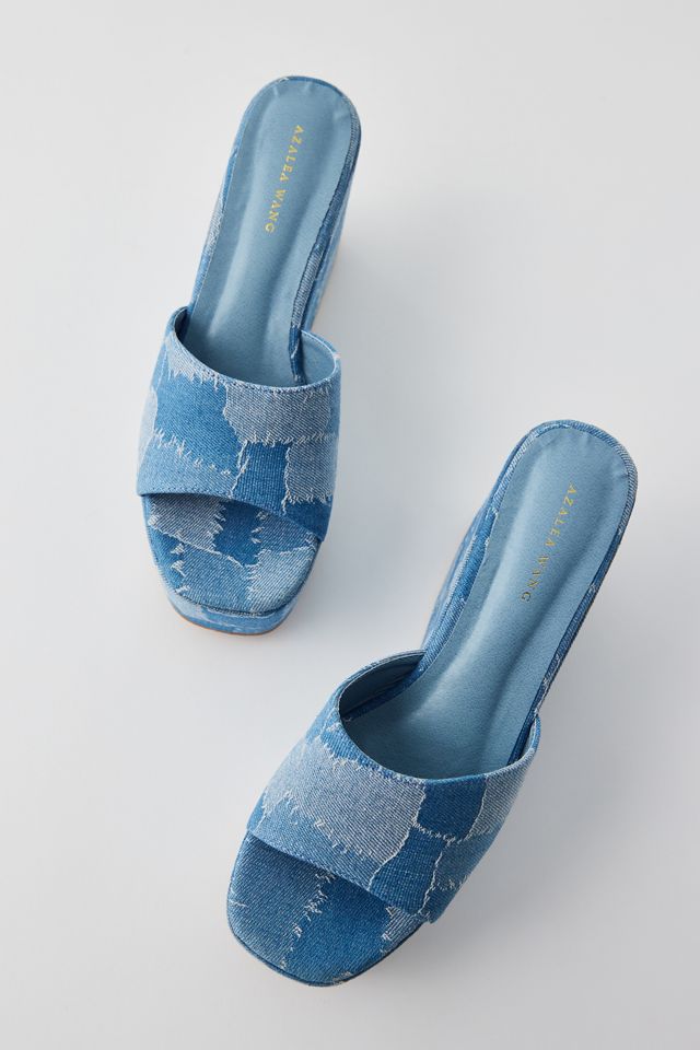 Azalea Wang Banas Patchwork Denim Platform Sandal | Urban Outfitters