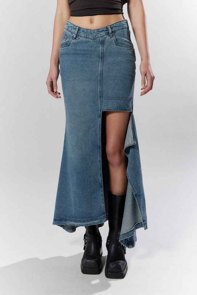 House Of Sunny The Cascade Denim Maxi Skirt | Urban Outfitters