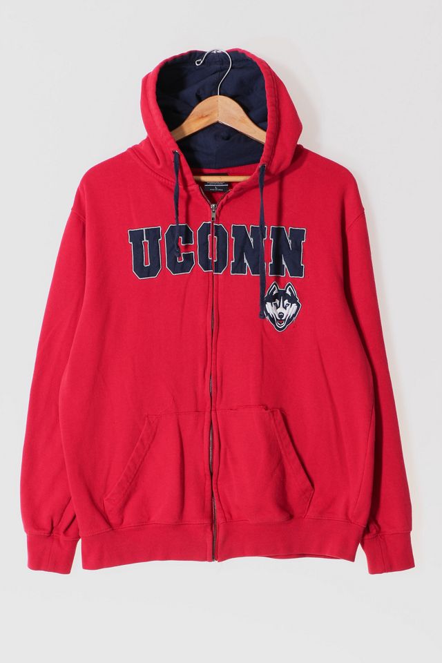 Vintage UCONN University of Connecticut Applique Zip Hooded Sweatshirt ...
