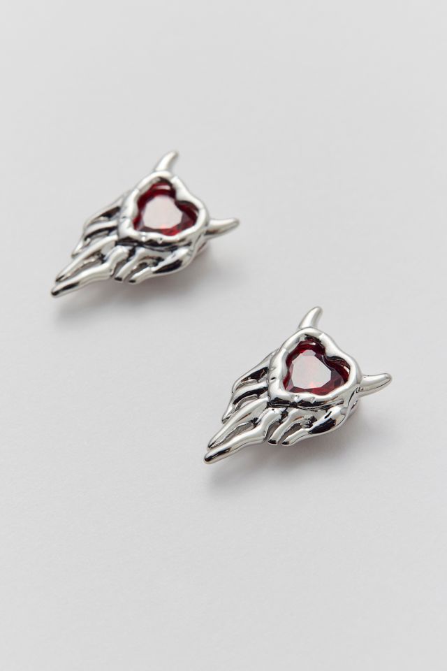 Devil Hearts Stud Earring | Urban Outfitters